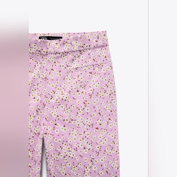 Zara | Pants & Jumpsuits | Nwot Zara Floral Print Daisy Kick Flare ...
